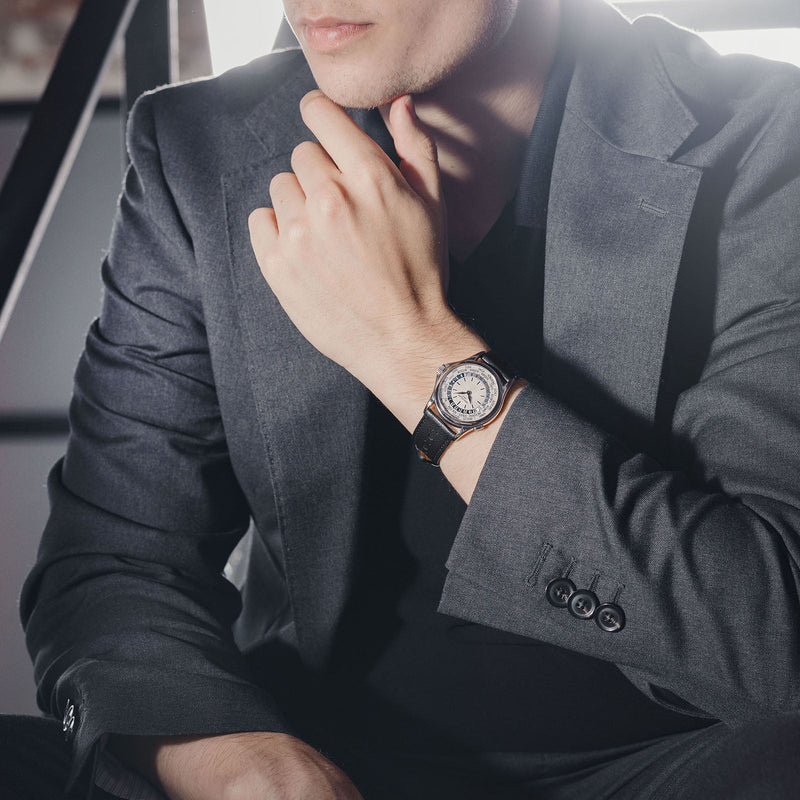 The Wall Street Black Brogue Leather Watch Strap – Jubilee Edition