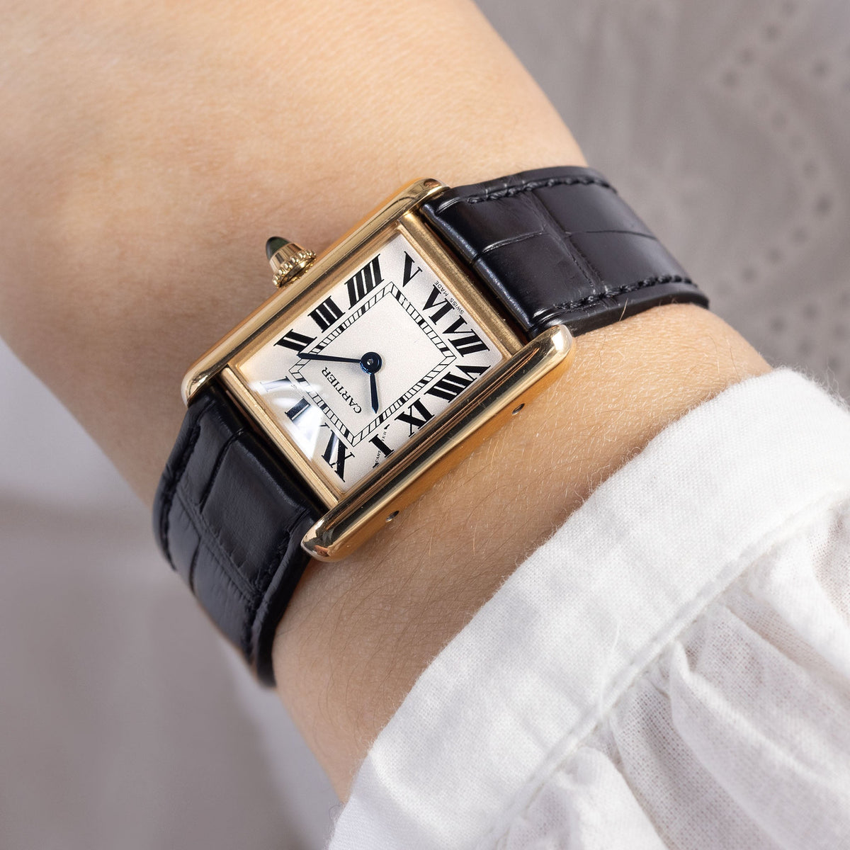 Strap for Cartier Tank Louis (2021-2024) - The Premium Black Alligator