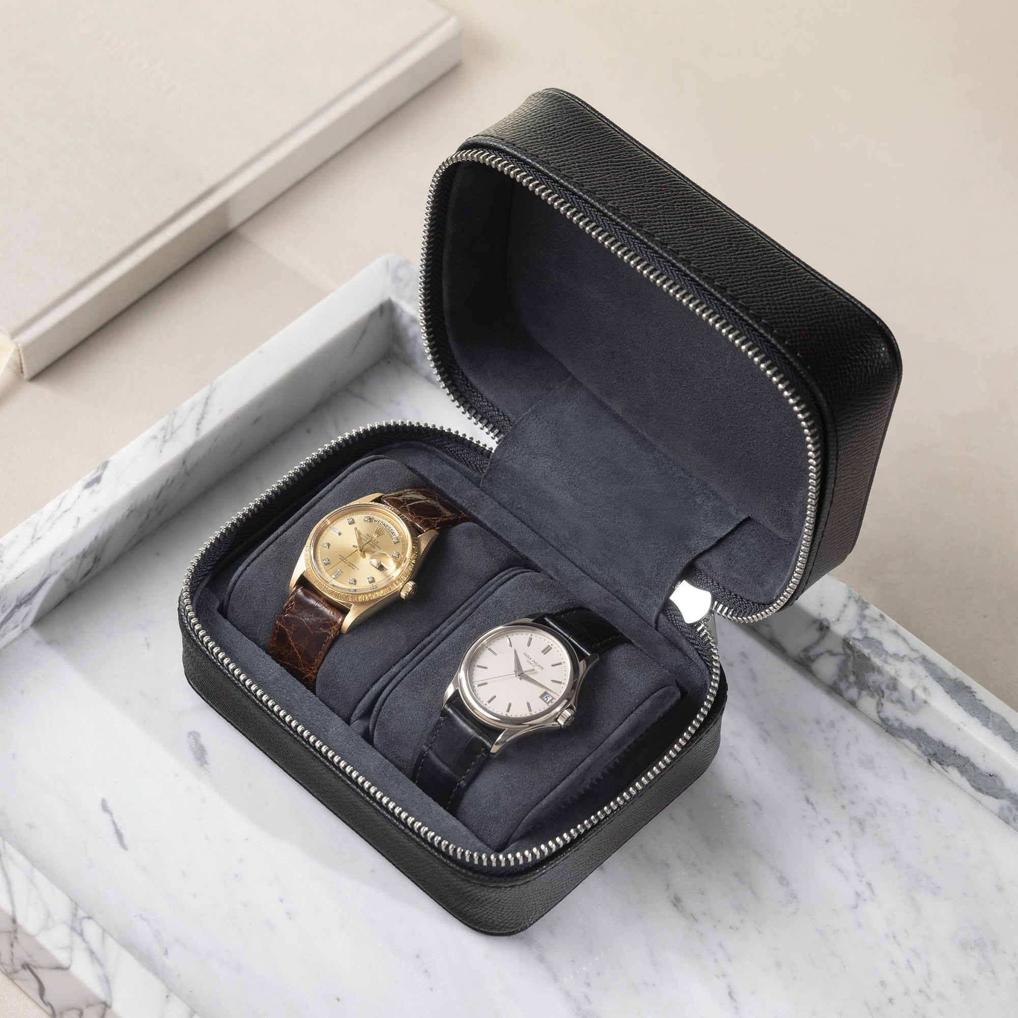 Marston Calf Leather Black 2 Watch Box