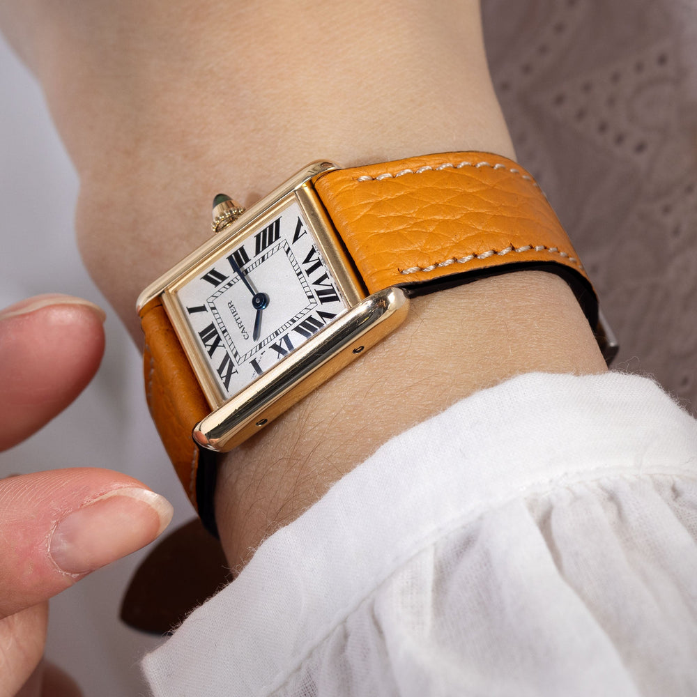 Strap for Cartier Tank Louis (2021-2024) - The Taurillon Moutarde