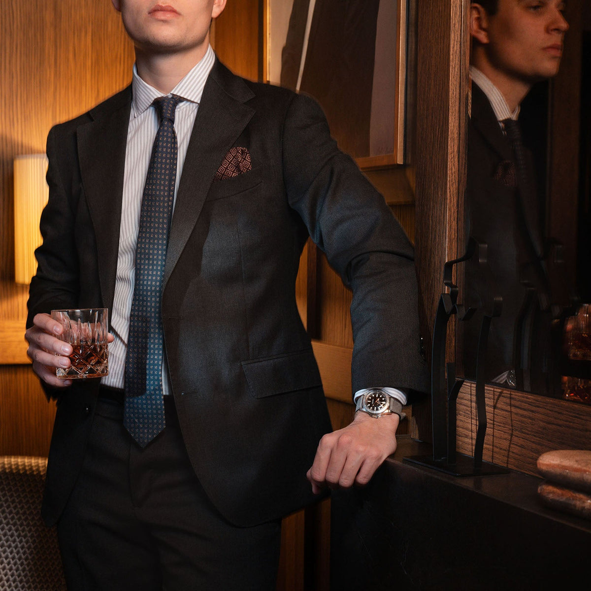 The Mayfair Grey Leather Watch Strap - Jubilee Edition