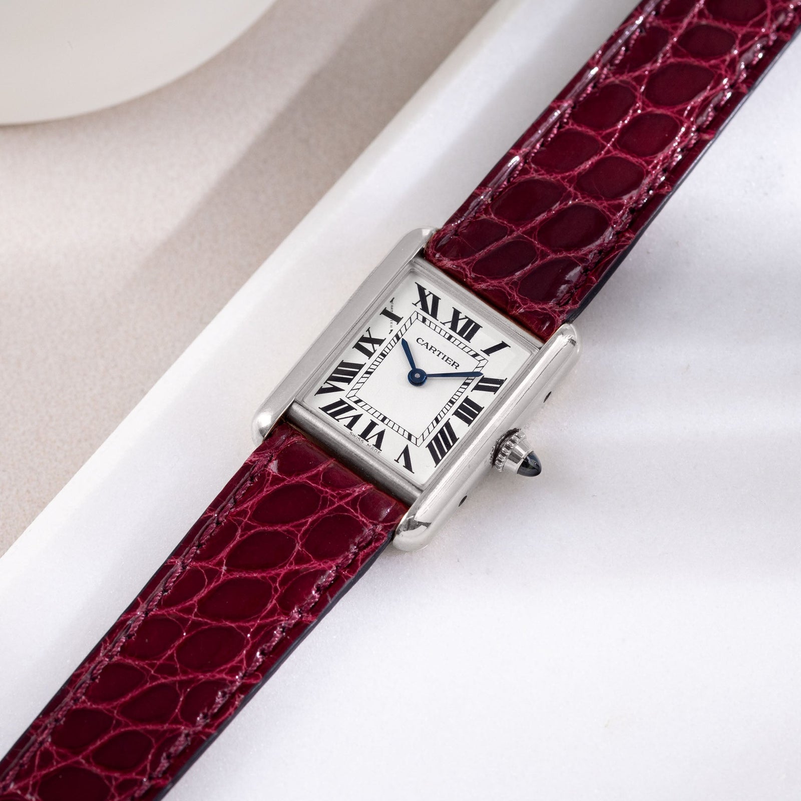 Strap for Cartier Tank Must (2021-2024) - The Barenia Dark Cognac Brow