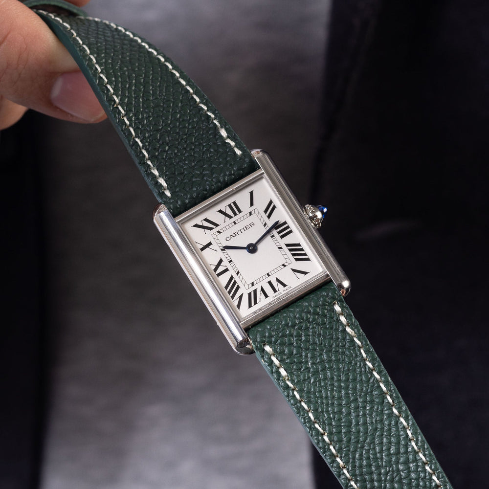 Strap for Cartier Tank Must (2021-2024) - The Marston Calf Dark Green