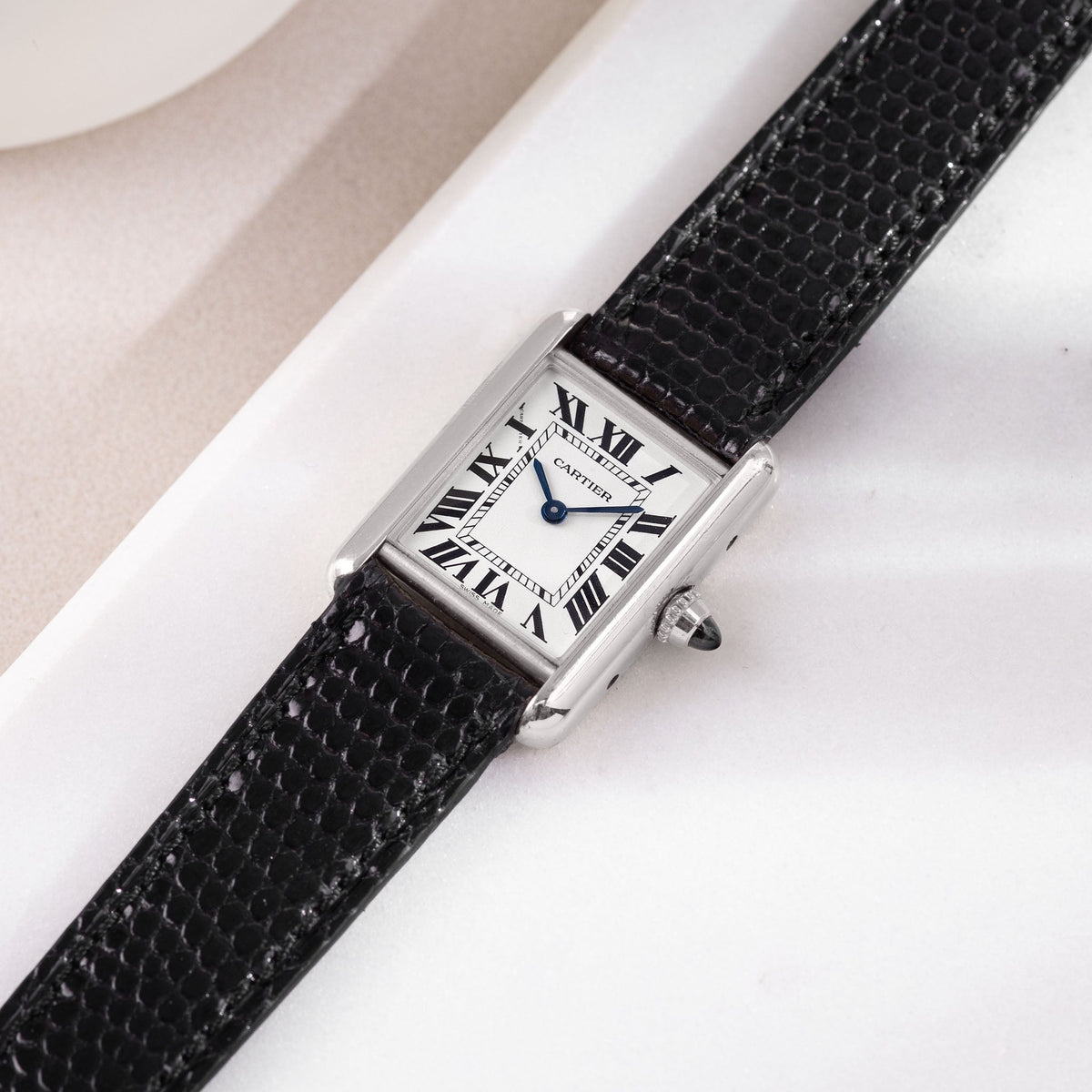 Strap for Cartier Tank Must (2021-2024) - The Slim Black Lizard