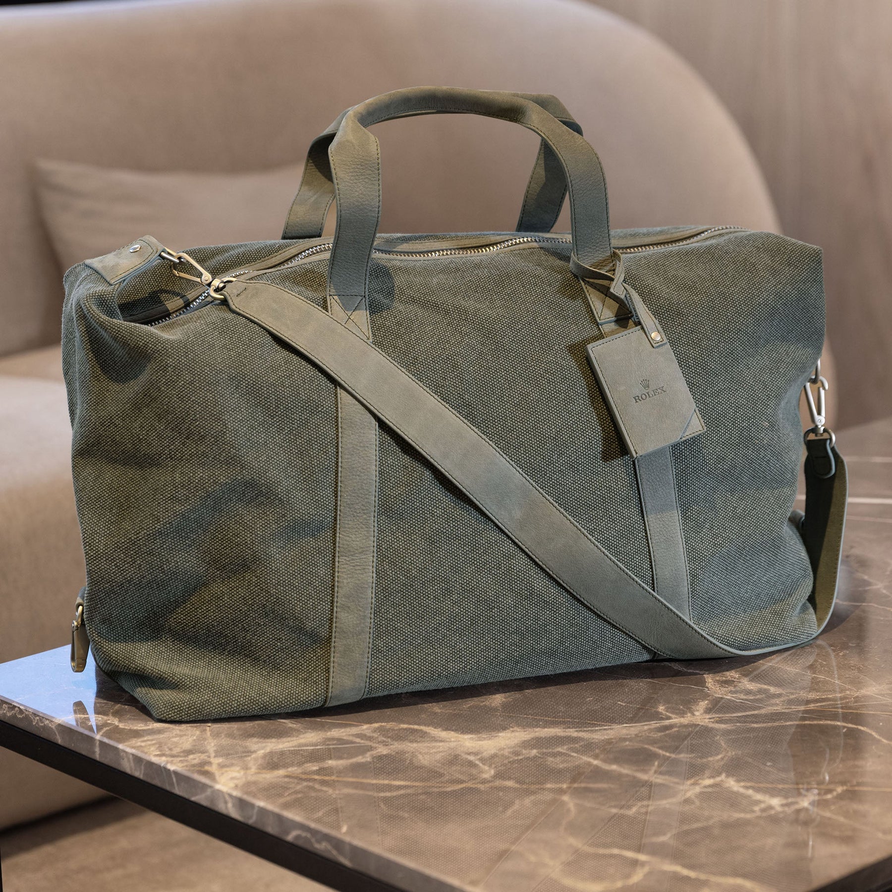 Rolex Green Canvas Travel Bag
