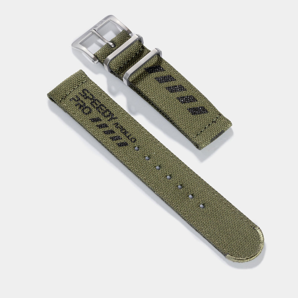 Strap for Omega Speedmaster Professional - Canvas Speedy Print in Oliv