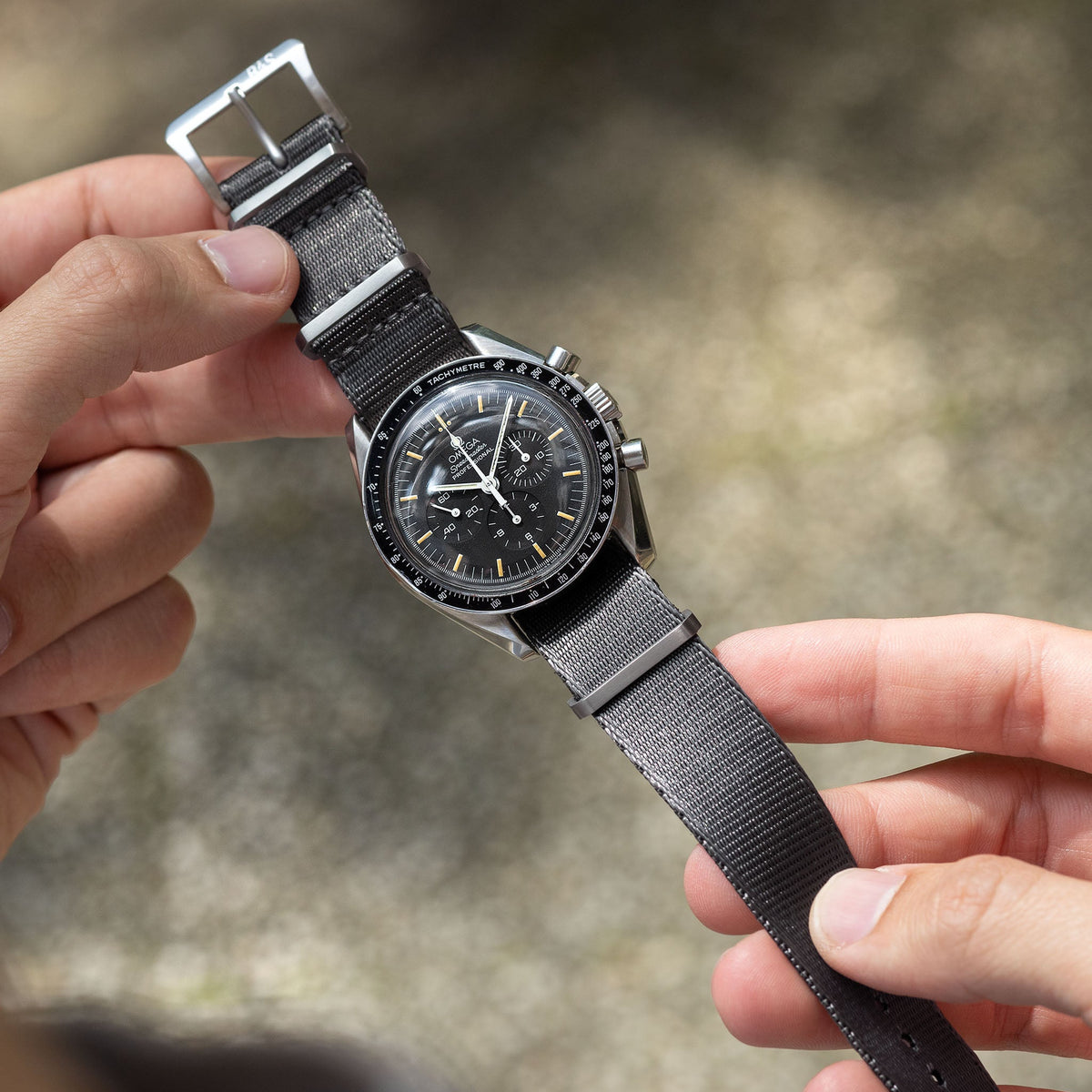 Strap for Omega Speedmaster Professional - Nylon Single Pass Graphite
