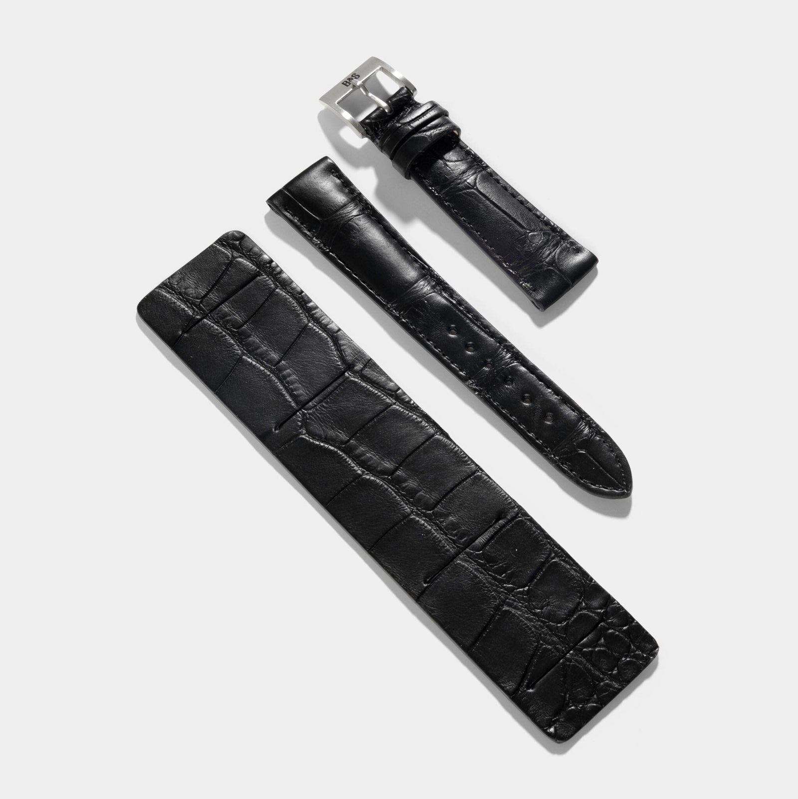 Rich Black Leather Bund Strap