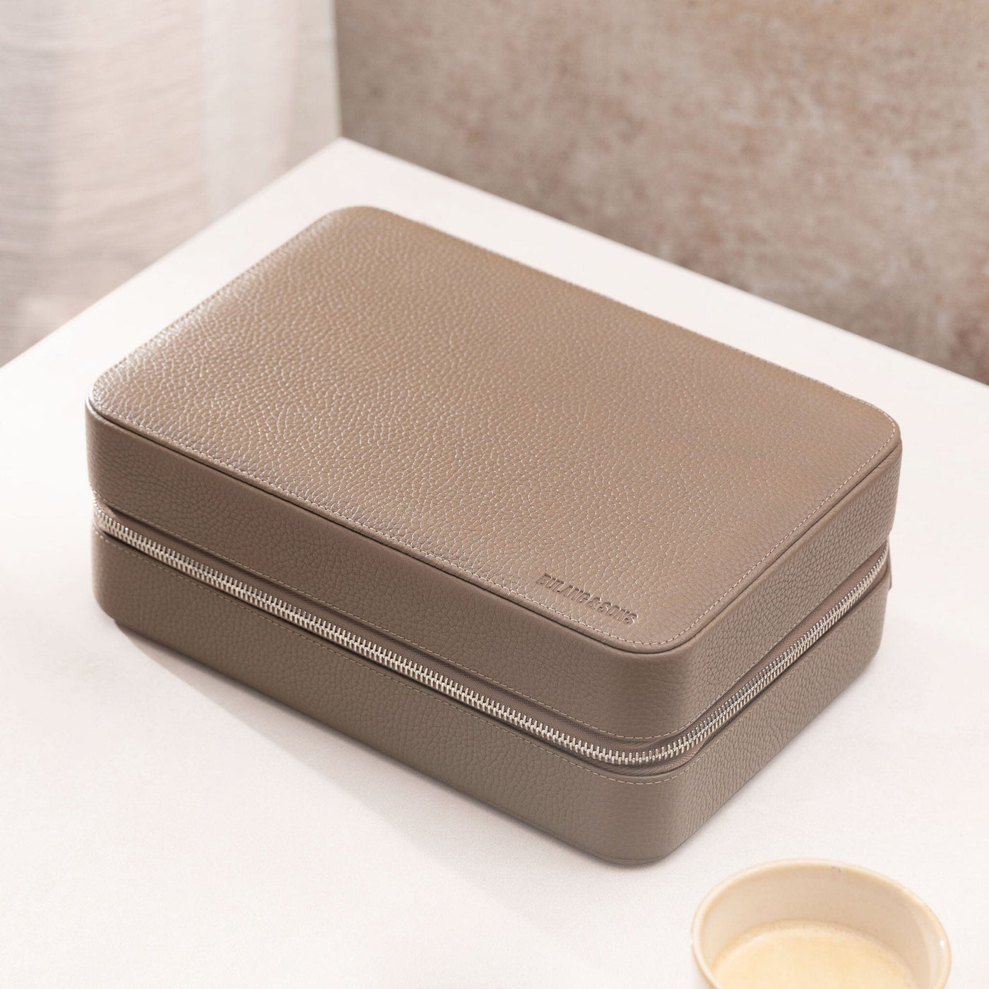 Taupe Luxury Leather Watch Box by JPM