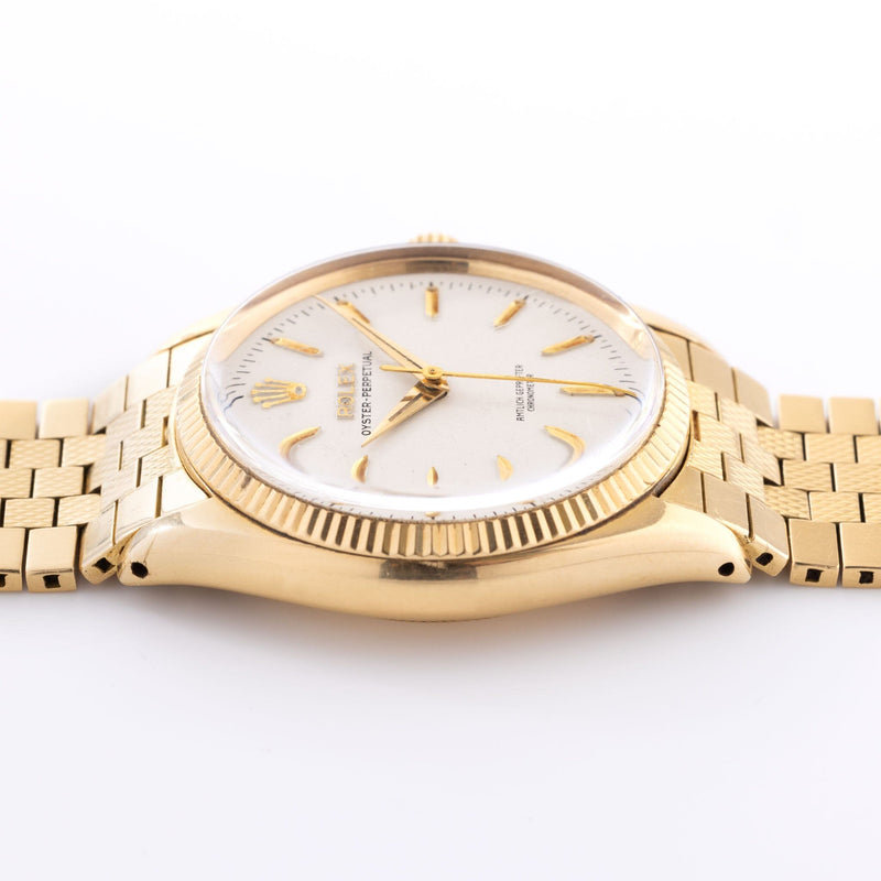 Rolex Oyster Perpetual 18kt Gold German Dial Brick Bracelet ref 6567 ...
