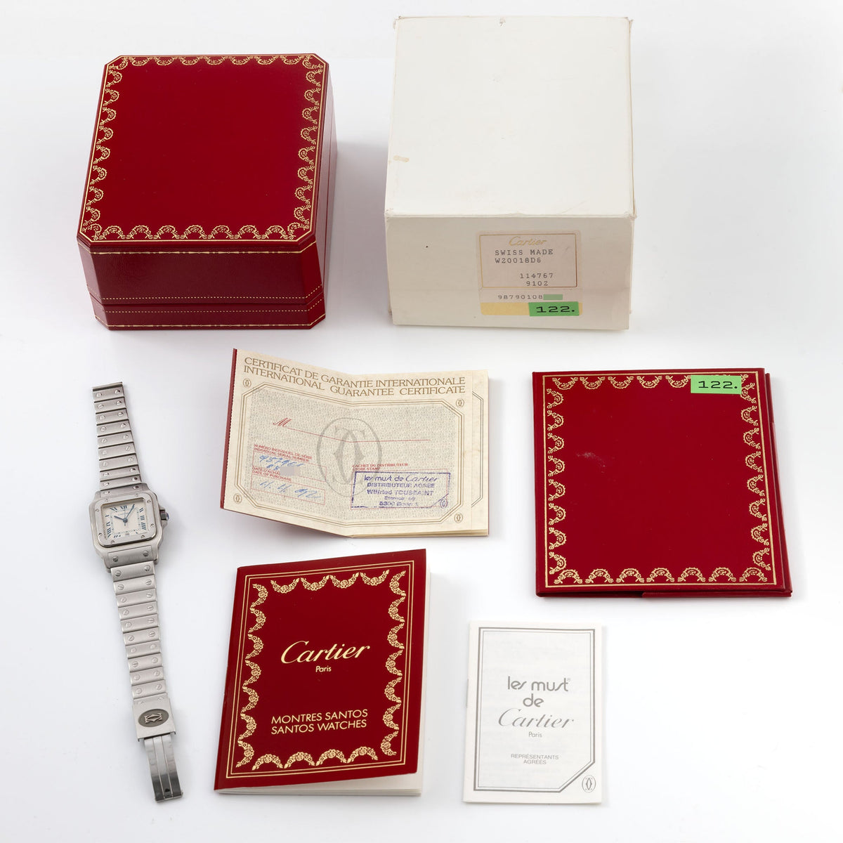 Cartier Santos Galbée cream dial blue numerals With Box and Papers Ref