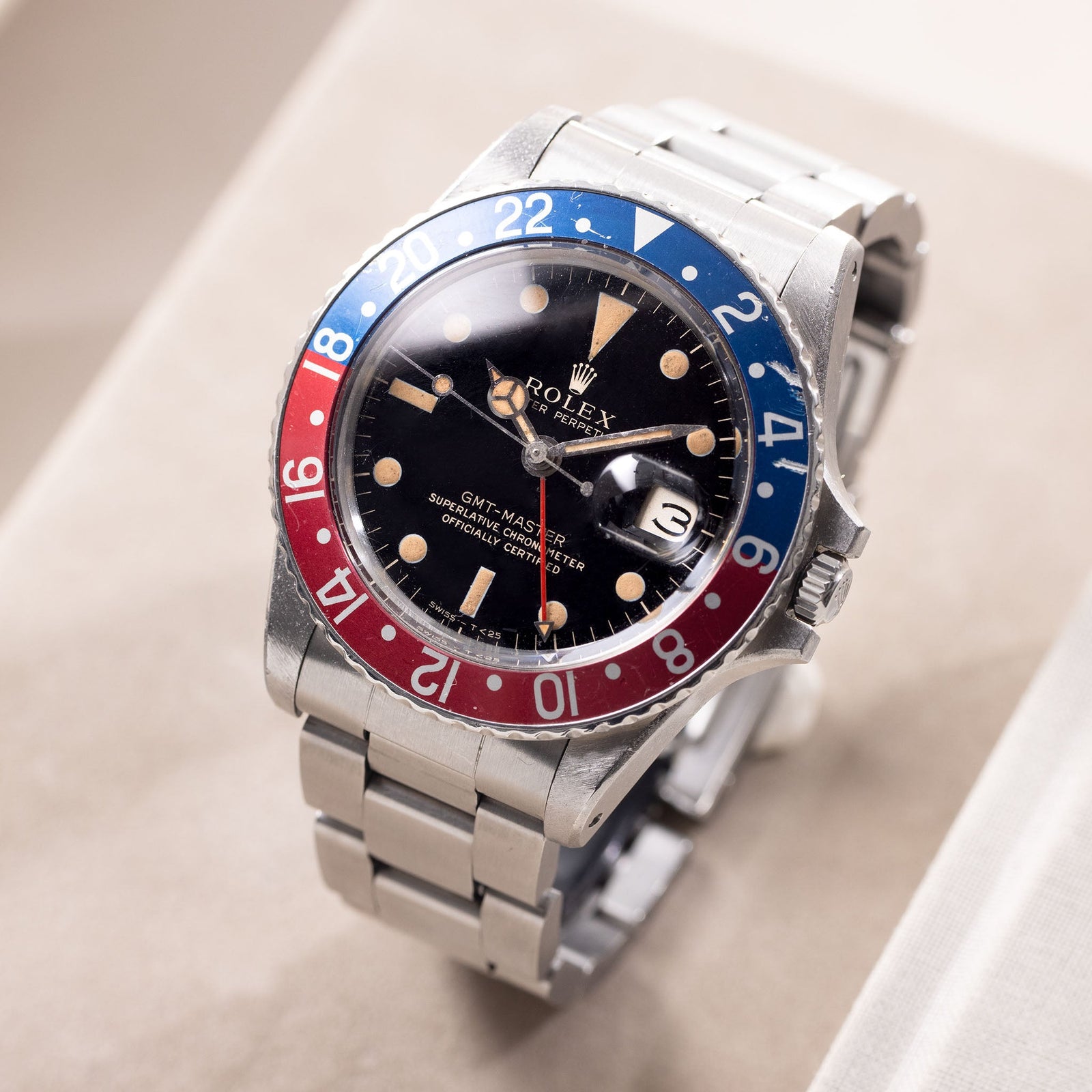 Rolex GMT-Master Gilt Dial Ref. 1675 with Original Box and Service Rec
