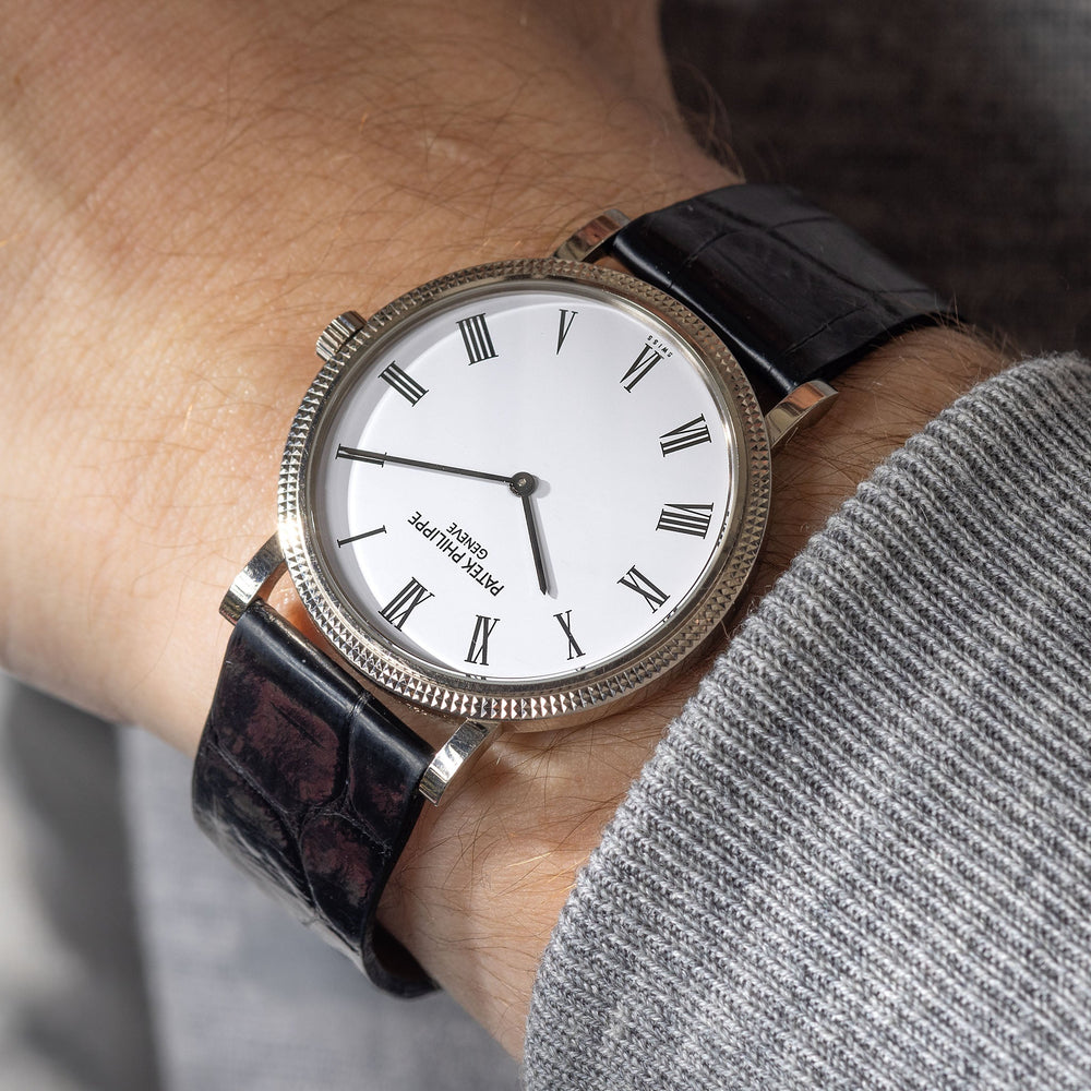 Patek Philippe Calatrava White Dial "Clous de Paris" in 18k White Gold